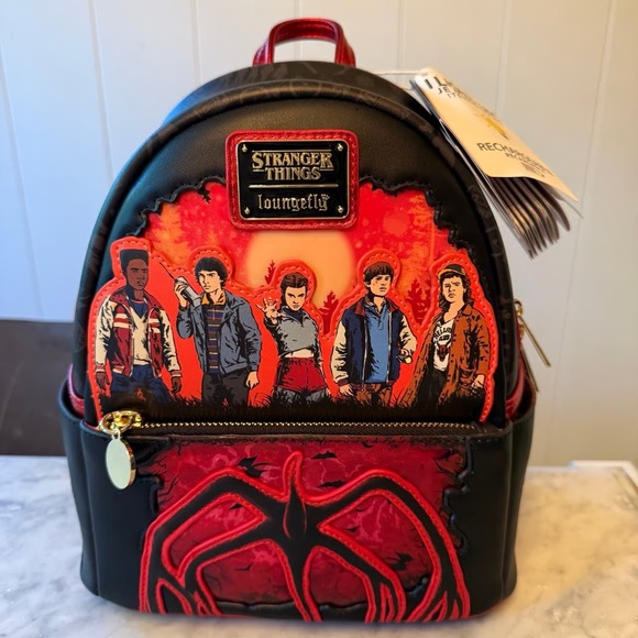 Loungefly | Bags | Loungefly Stranger Things Black And Red Backpack ...